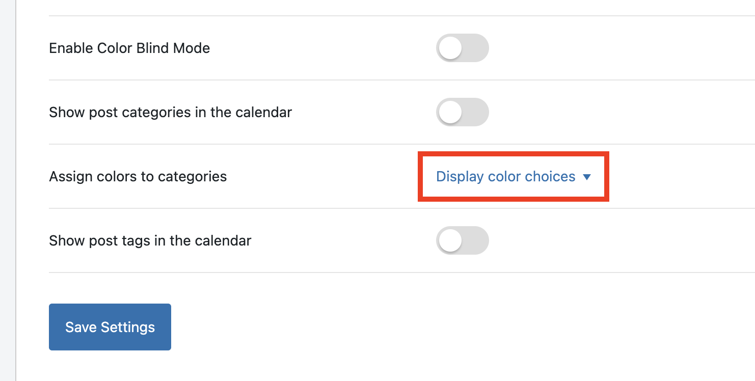 How to Display Post Categories in the Calendar - Strive